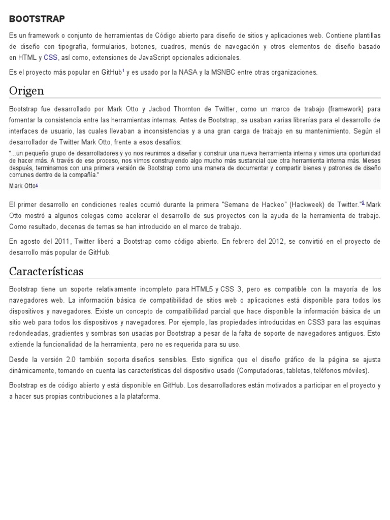 Introducción al framework Bootstrap para el desarrollo web | PDF | Bootstrap (marco frontal ...