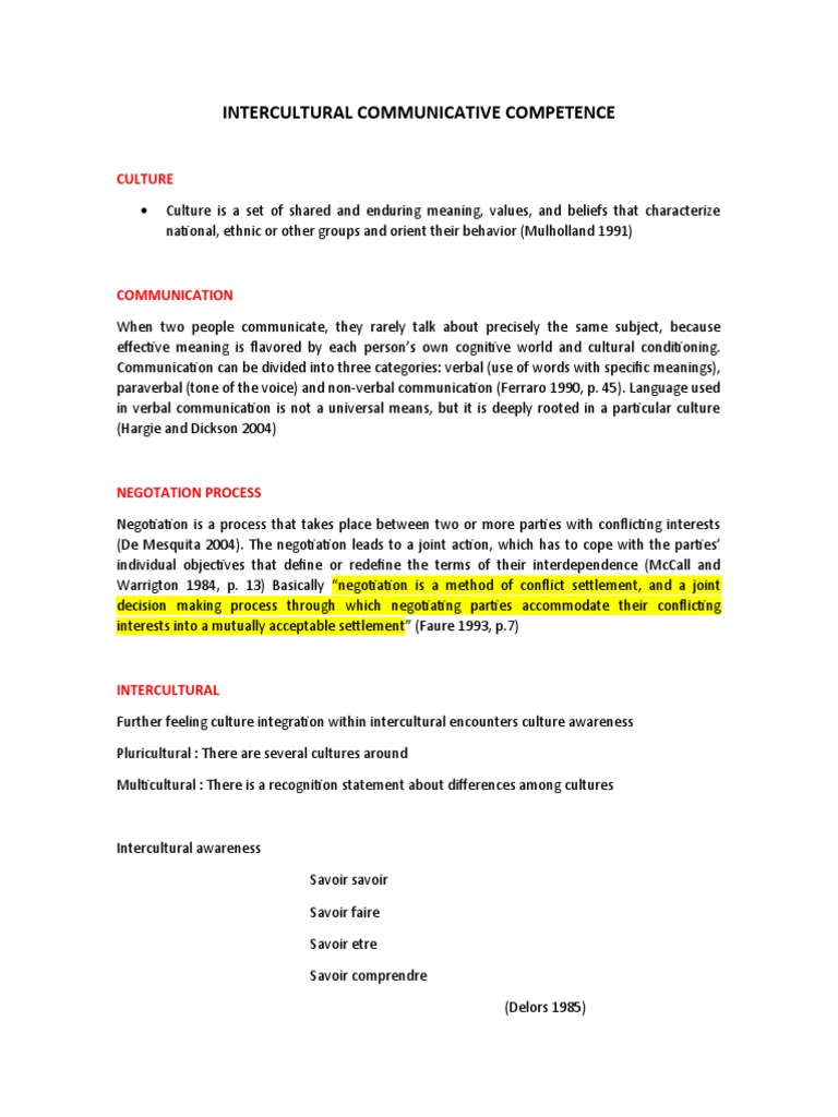 Intercultural Communicative Competence | PDF | Language Arts & Discipline
