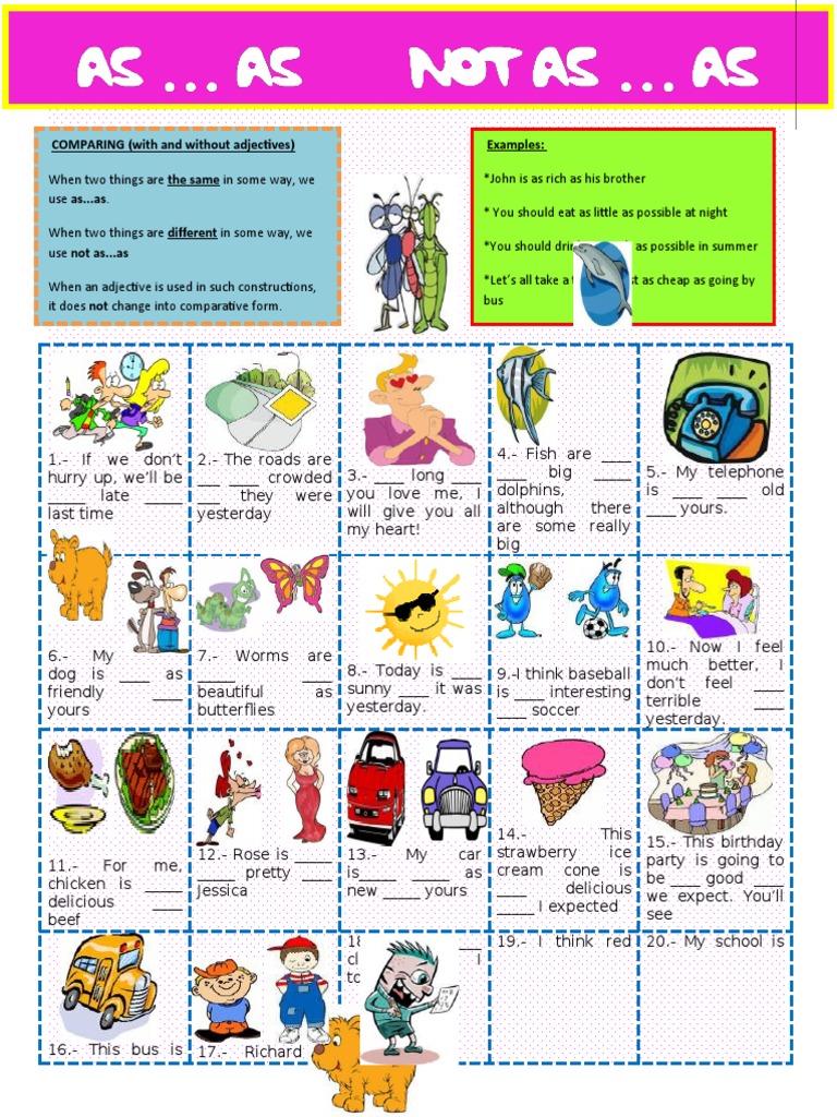 COMPARING (With and Without Adjectives) Examples | PDF