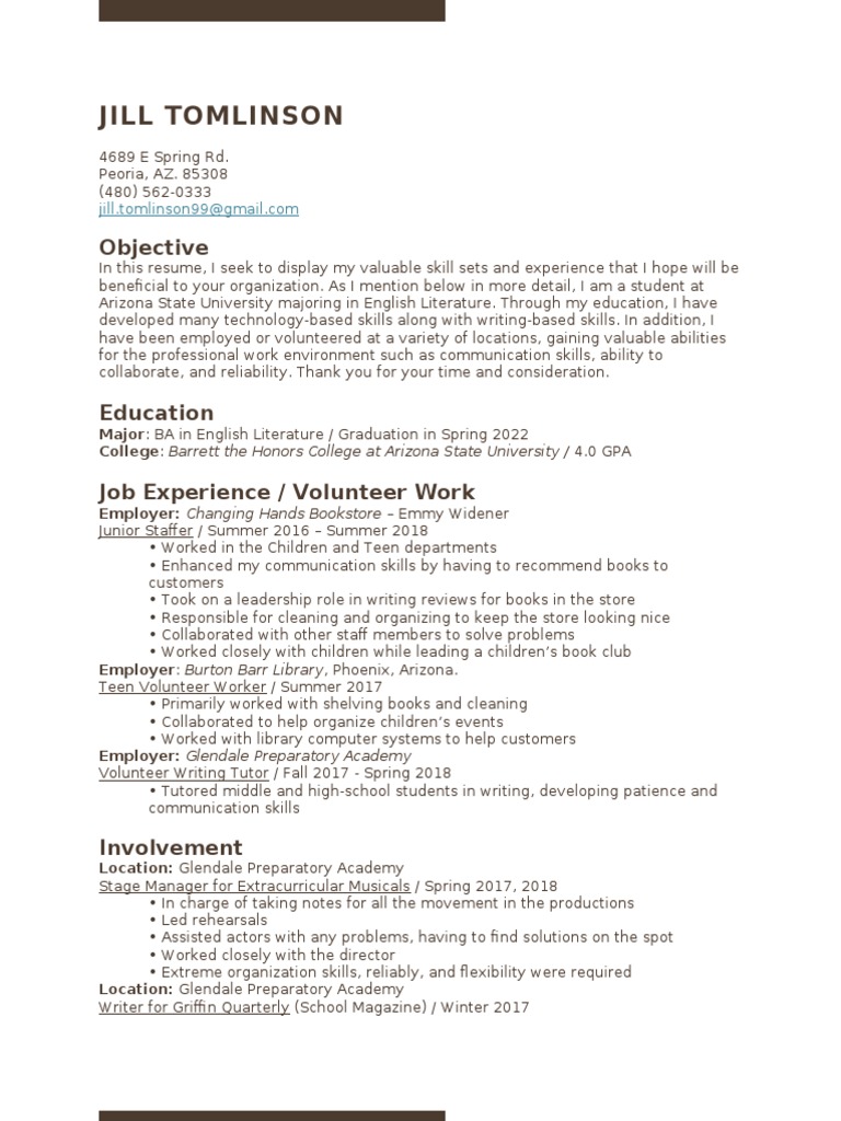 Resume Spring2020 | PDF | Communication | Computing And Information ...