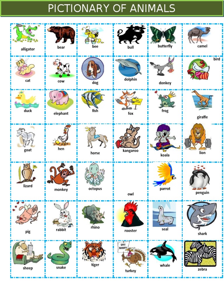 PICTIONARY OF ANIMALS