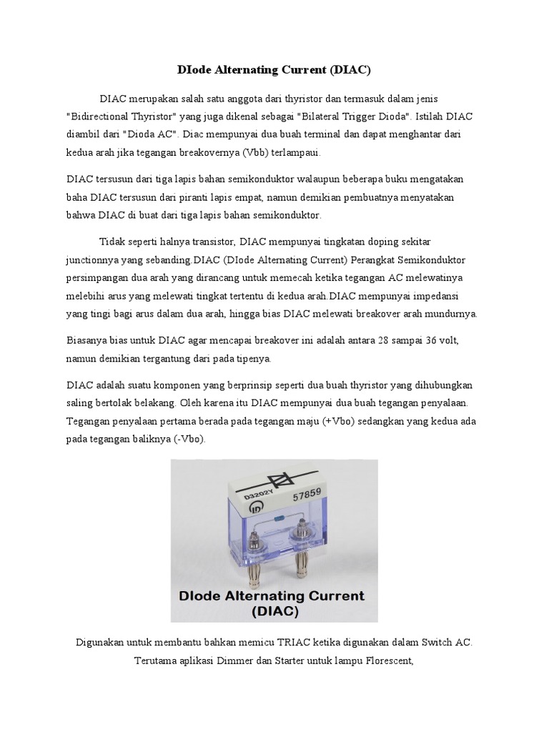 DIode Alternating Current (DIAC) | PDF