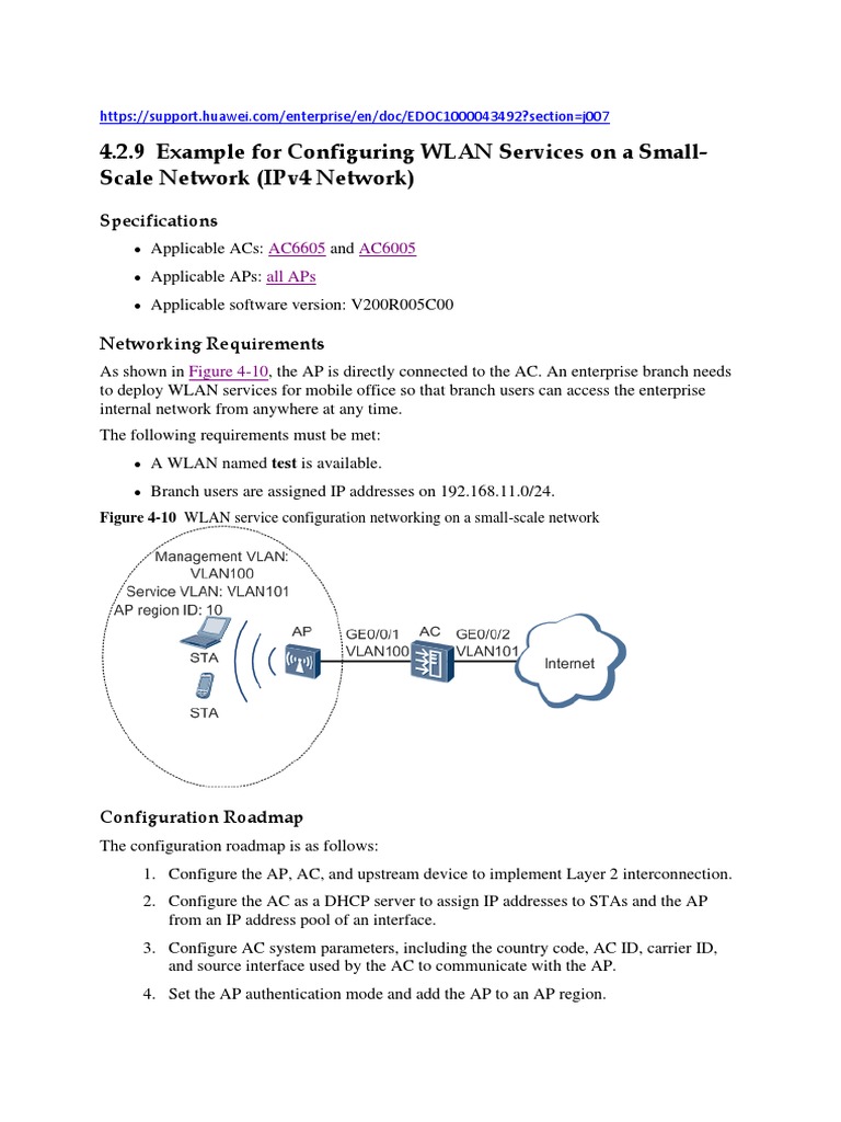 4.2.9 Example For Configuring Wlan Services On A Small-Scale Network (Ipv4 Network) | PDF ...