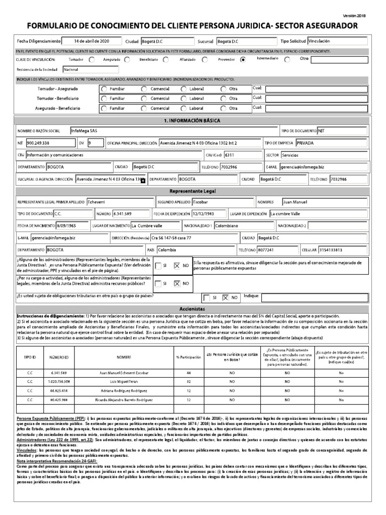 Formulario de Conocimiento Juridico | PDF | Seguro | Reaseguro