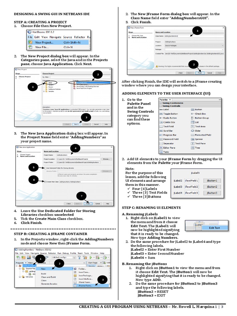 Designing GUI Using NetBeans | PDF | Menu (Computing) | Net Beans
