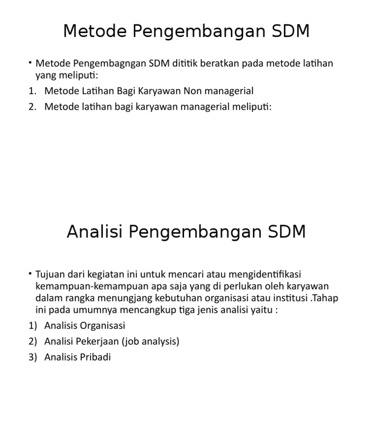 Metode Pengembangan SDM | PDF