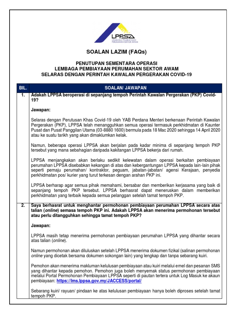 Lppsa General Faq 26.3.2020 PDF | PDF