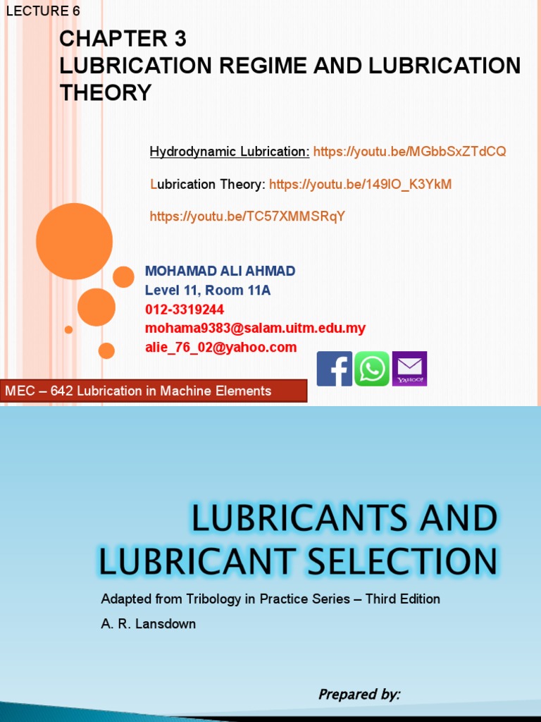 Chapter 3 Lubrication Formulation and Lubrication Selection | PDF ...