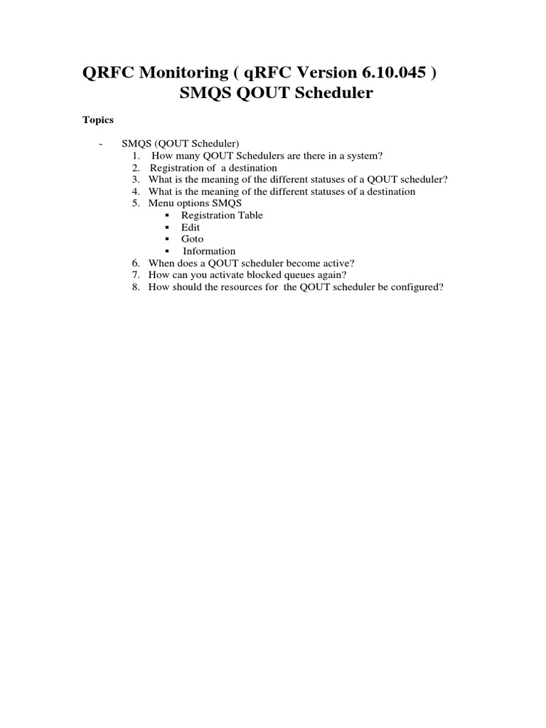 qOUT Scheduler PDF | PDF