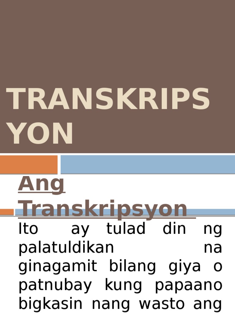 TRANSKRIPSYON | PDF