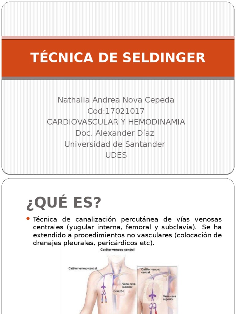 Técnica de Seldinger | PDF | Hemodiálisis | Sistema cardiovascular