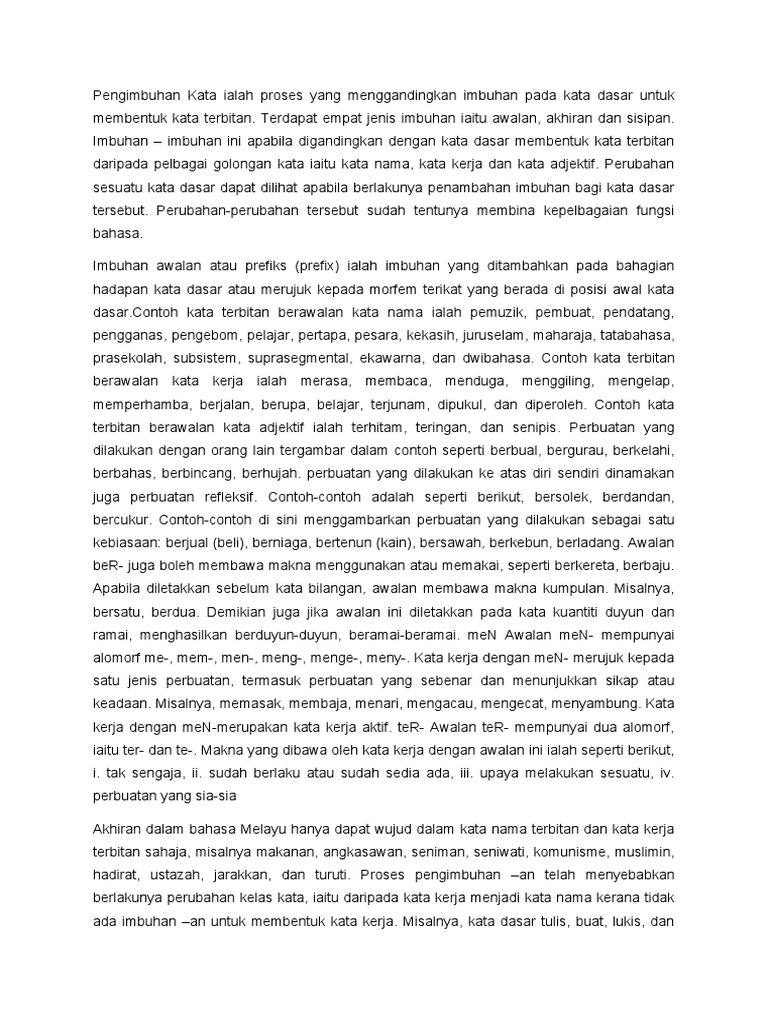 Esei Pengimbuhan Kata | PDF