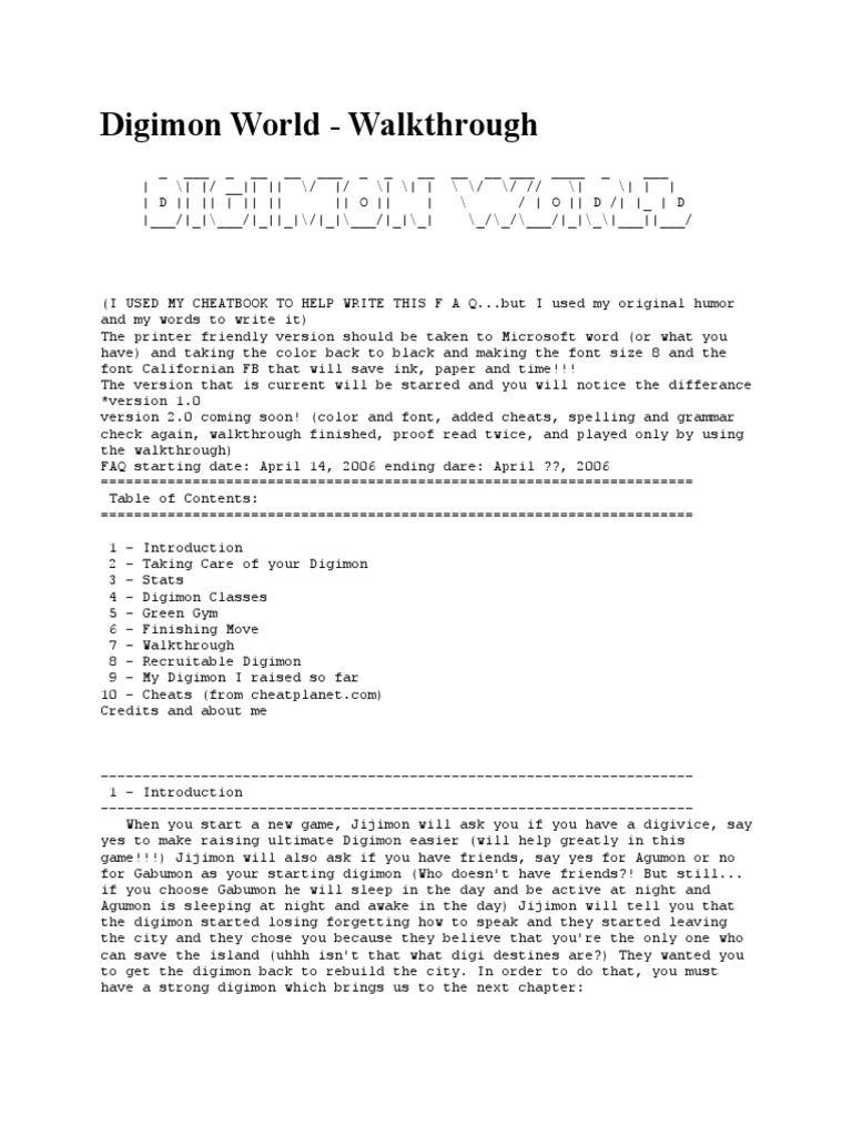 Digimon World Walkthrough Guide | PDF | Nature