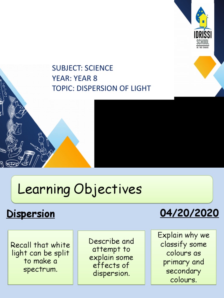 Subject: Science Year: Year 8 Topic: Dispersion of Light | PDF ...