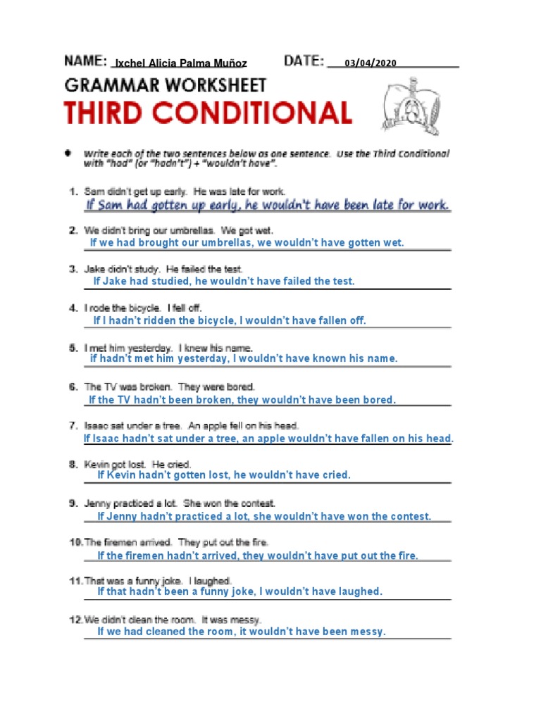 Worksheet: Ixchel Alicia Palma Muñoz 03/04/2020 | PDF