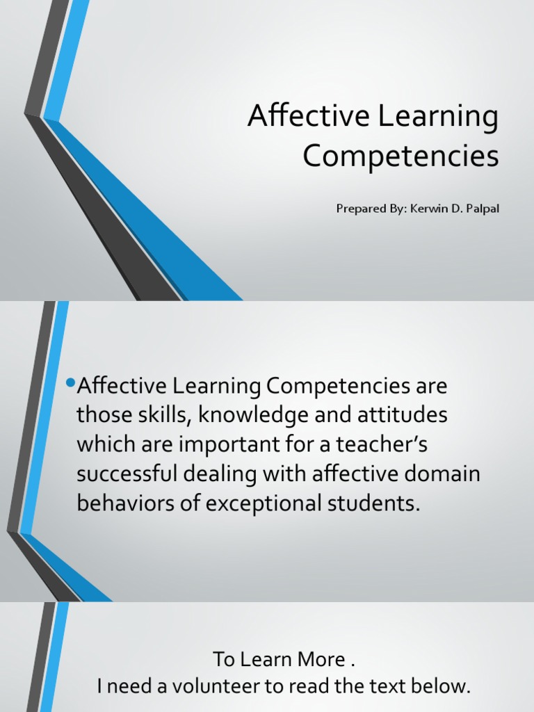 Affective Learning Competencies | PDF | Self Concept | Affect (Psychology)