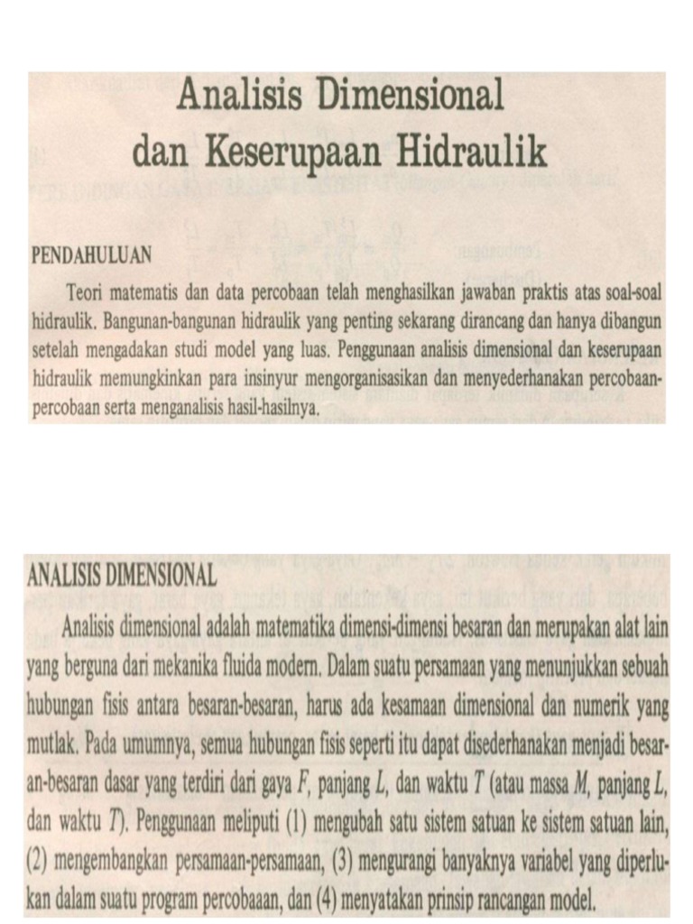 5 Analisis Dimensional Dan Keserupaan Hidraulik 2 - Compressed | PDF