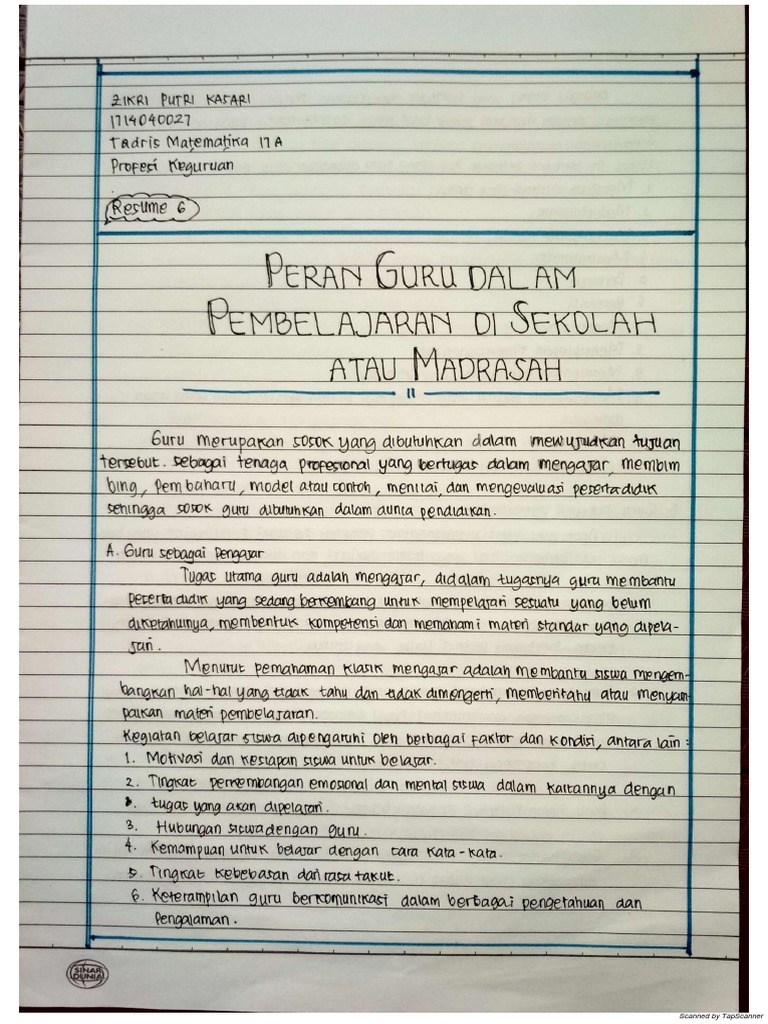 (Resume 6) - Zikri Putri Kasari - 1714040027 | PDF