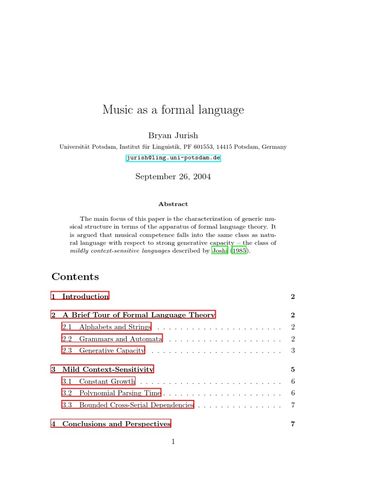 Music As A Formal Language | PDF | Formalism (Deductive) | Computer Science