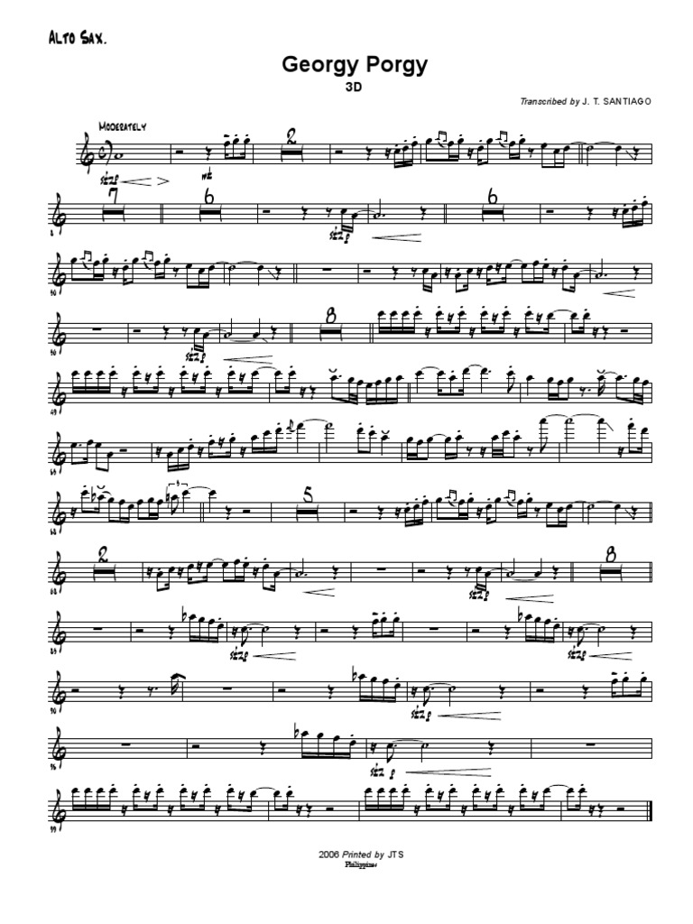 Georgy Porgy - Alto Sax | PDF