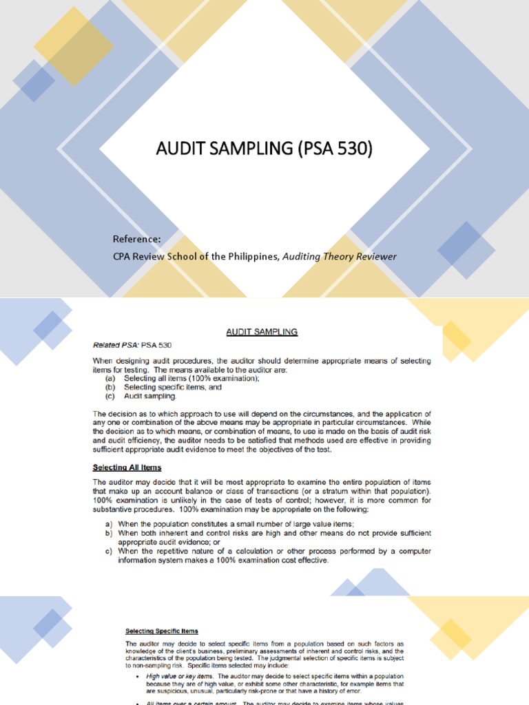 Audit Sampling (Psa 530) | PDF | Business