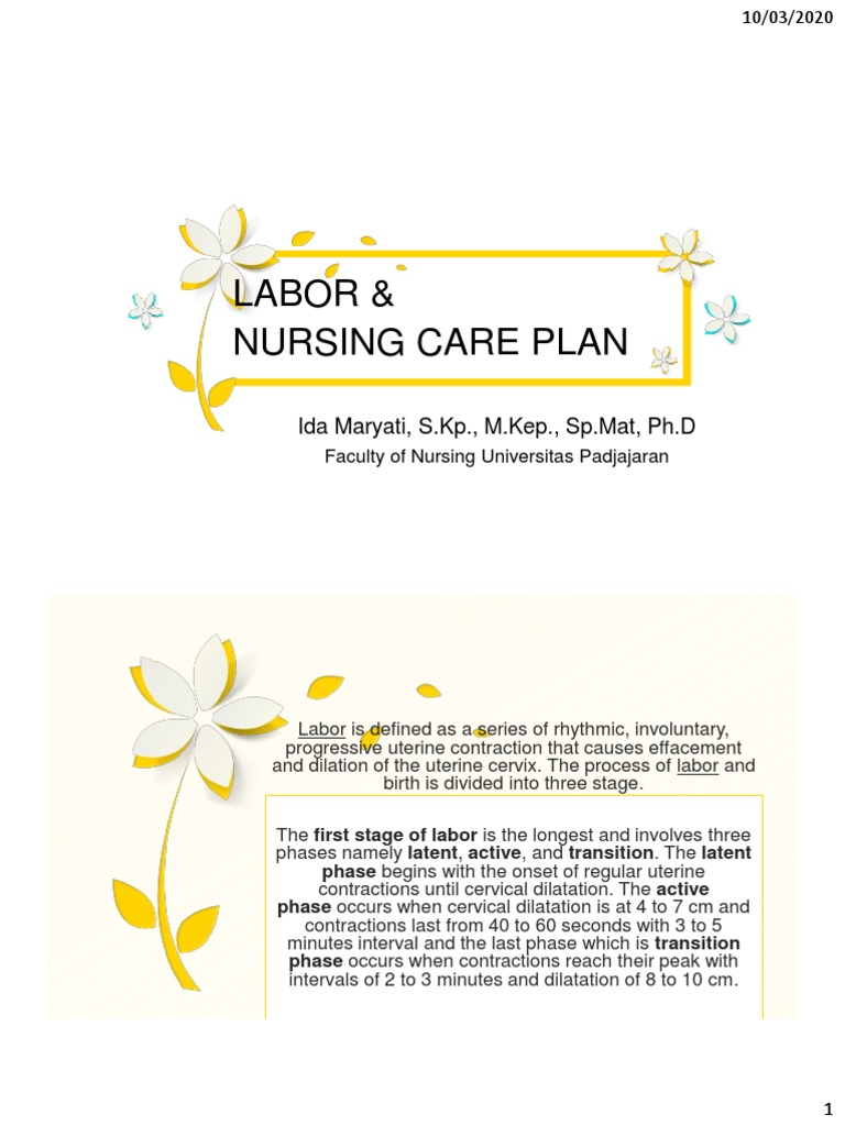 Nursing Care Plan for Labor Stages | PDF | Childbirth | Pain