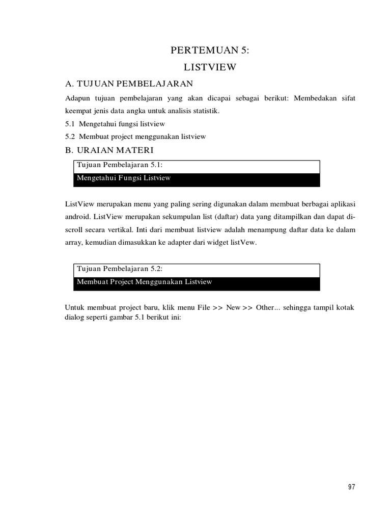 Pertemuan 5 - Listview | PDF