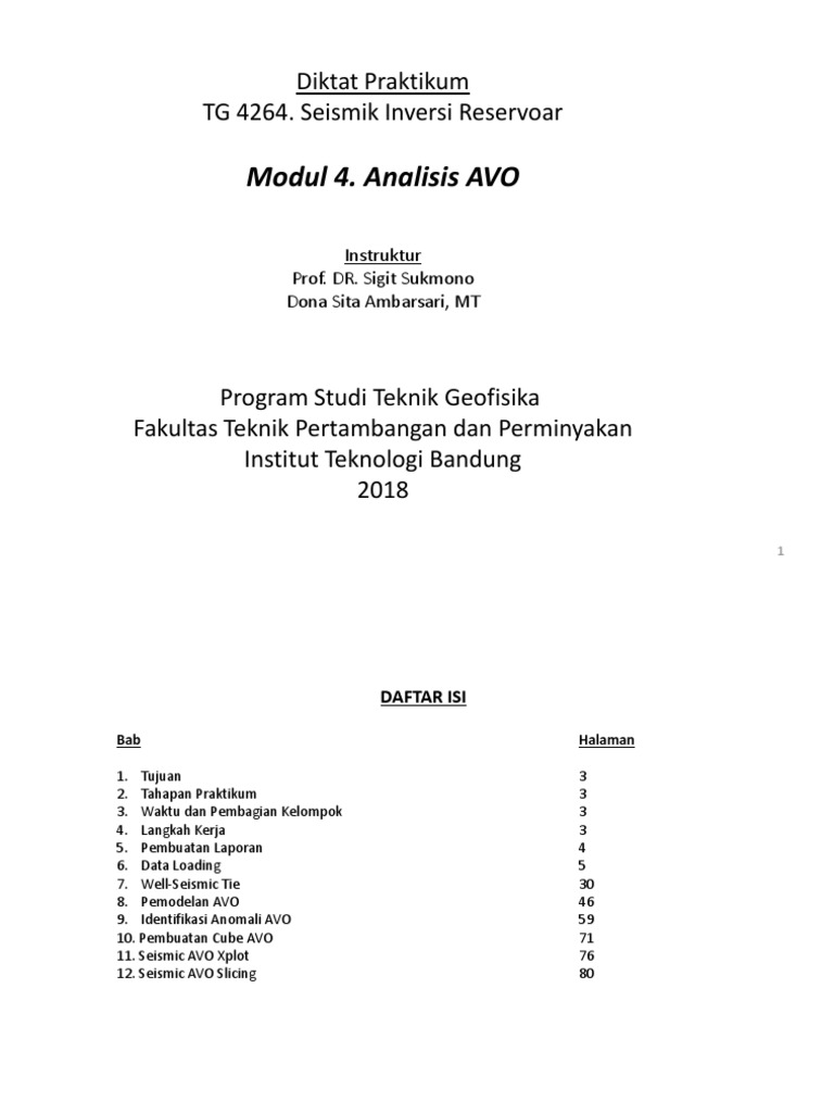 Analisis AVO Seismik Inversi | PDF
