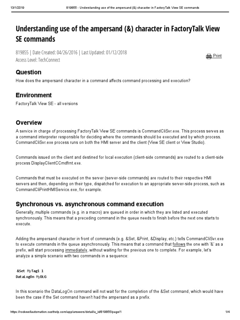 Using Ampersand in FactoryTalk Commands | PDF | Macro (Computer Science ...