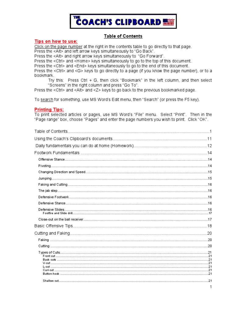 Coaches Clipboard Master | PDF | Sports Rules And Regulations ...