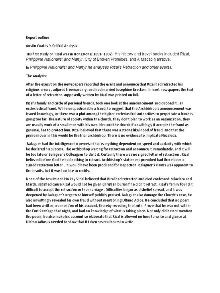 Austin Coates S Critical Analysis | PDF