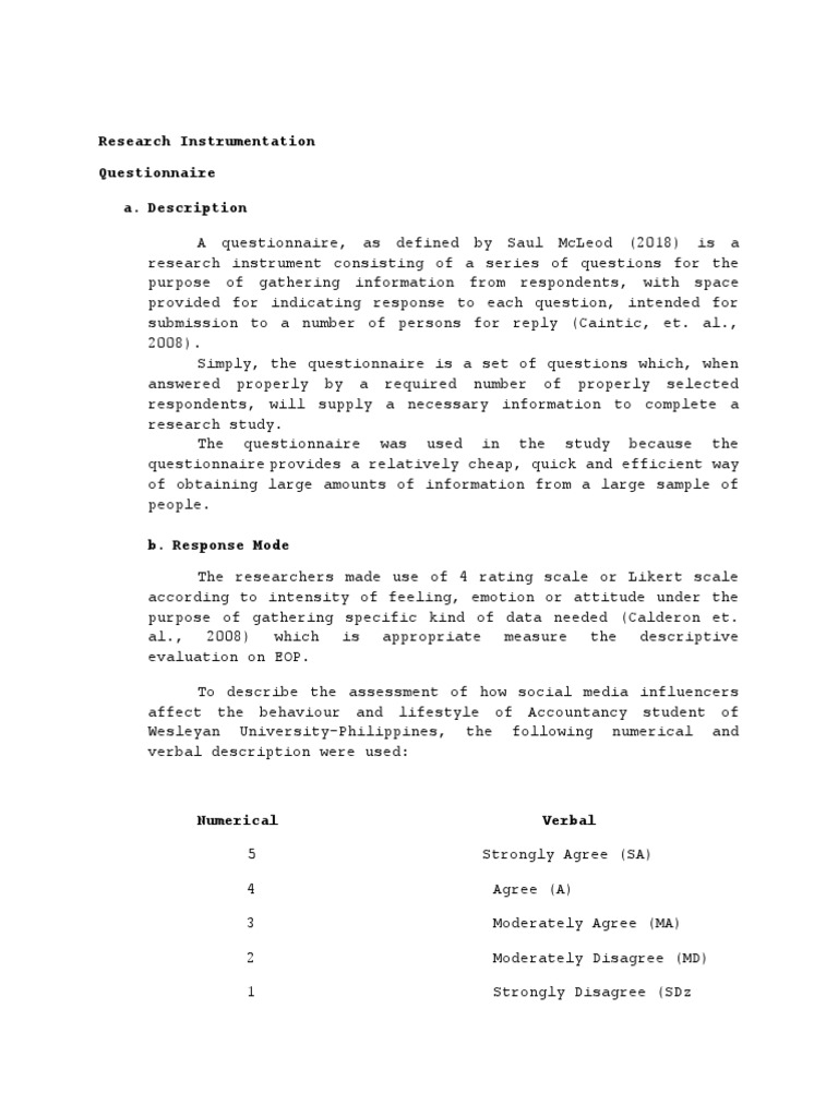 Questionnaire Design for Research Study | PDF | Career & Growth ...