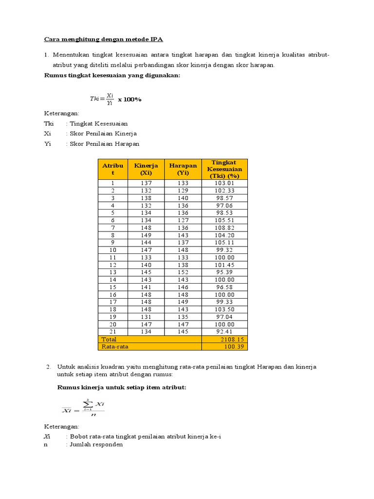 Cara Menghitung Dengan Metode IPA | PDF