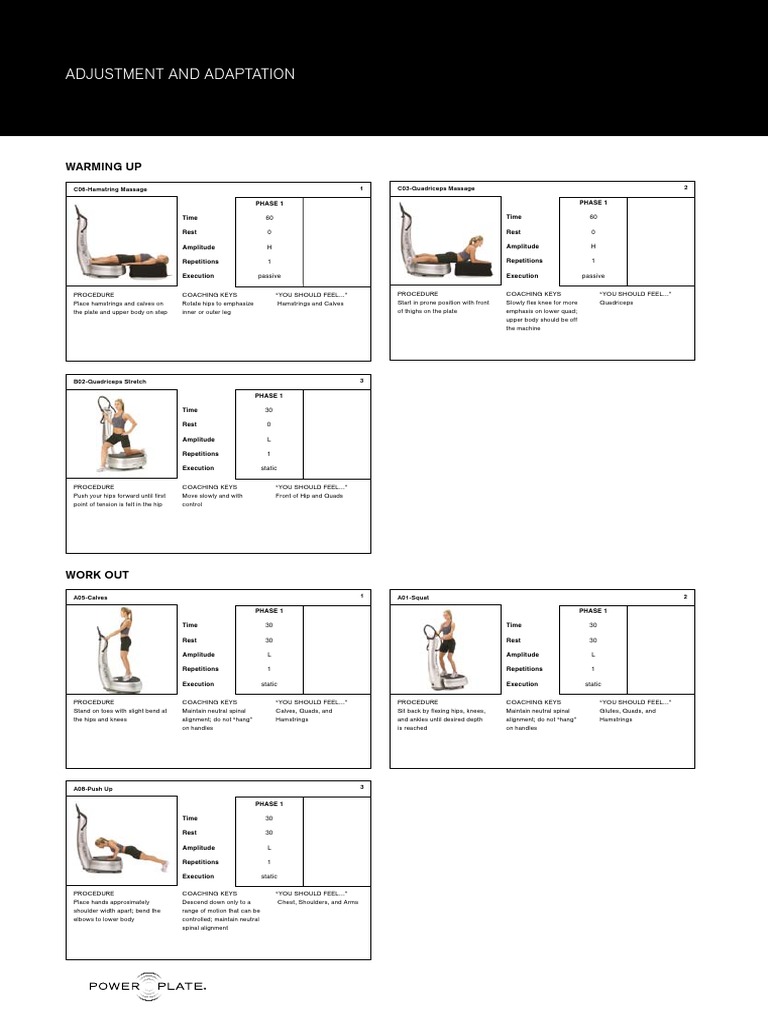 Power Plate Exercise Guide A4 | PDF | Anatomical Terms Of Motion | Arm