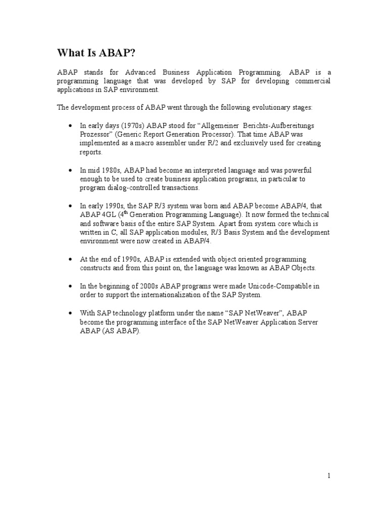 ABAP | PDF | Class (Computer Programming) | Sql