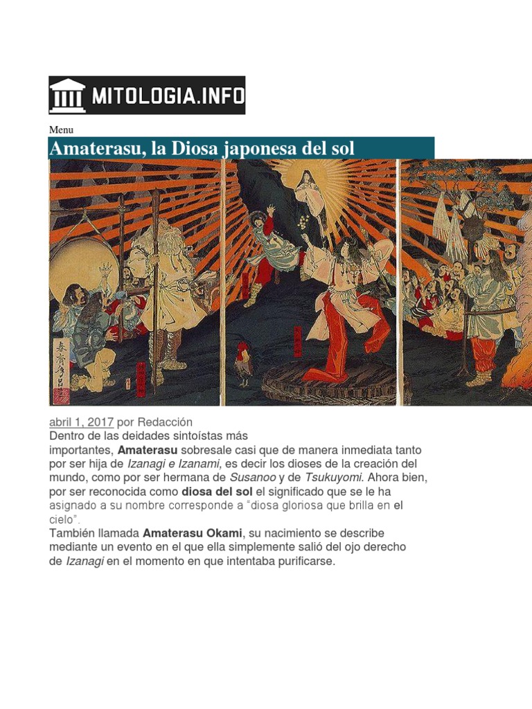 Amaterasu, La Diosa Japonesa Del Sol | PDF