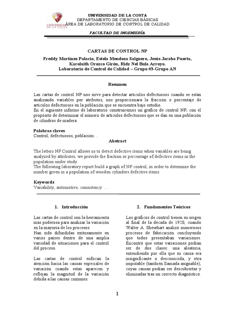 Informe Carta NP | PDF | Estadísticas | Science