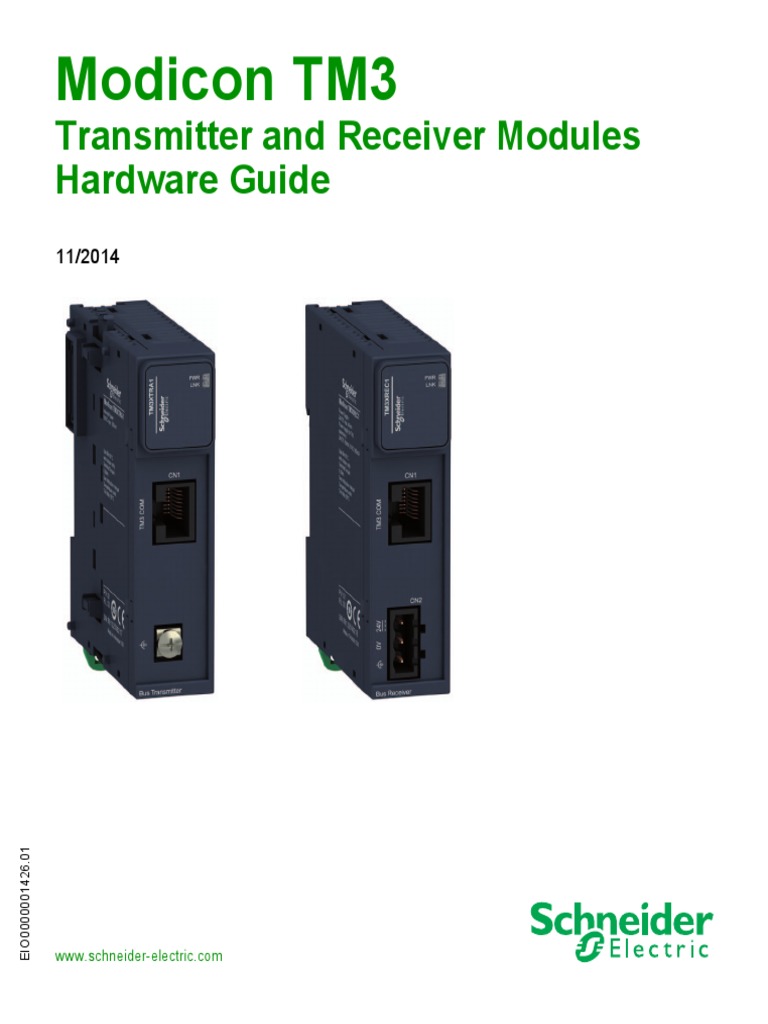 Modicon TM3: Transmitter and Receiver Modules Hardware Guide | PDF ...