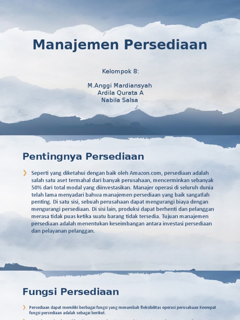 Manajemen Persediaan: Fungsi dan Strategi | PDF