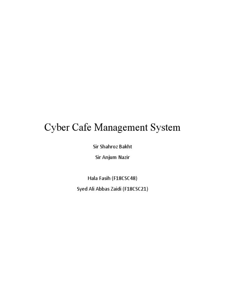 Cyber Cafe Management System | PDF | Menu (Computing) | Login
