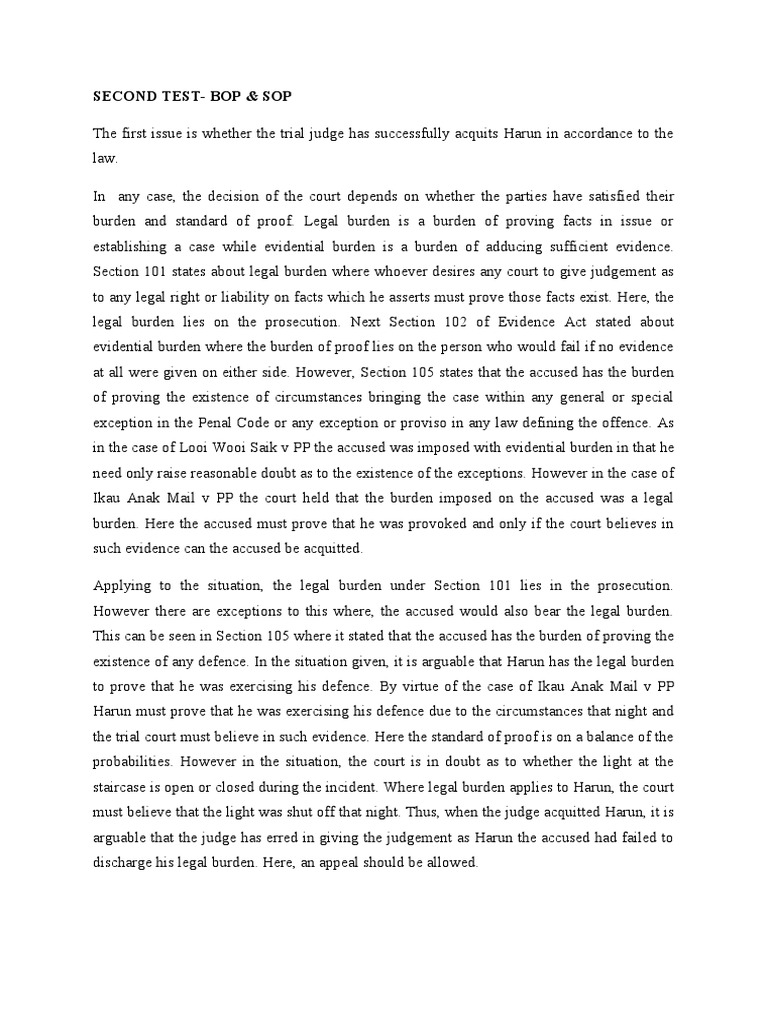 Law of Evidence: Burden of Proof &standard of Proof | PDF | Burden Of ...