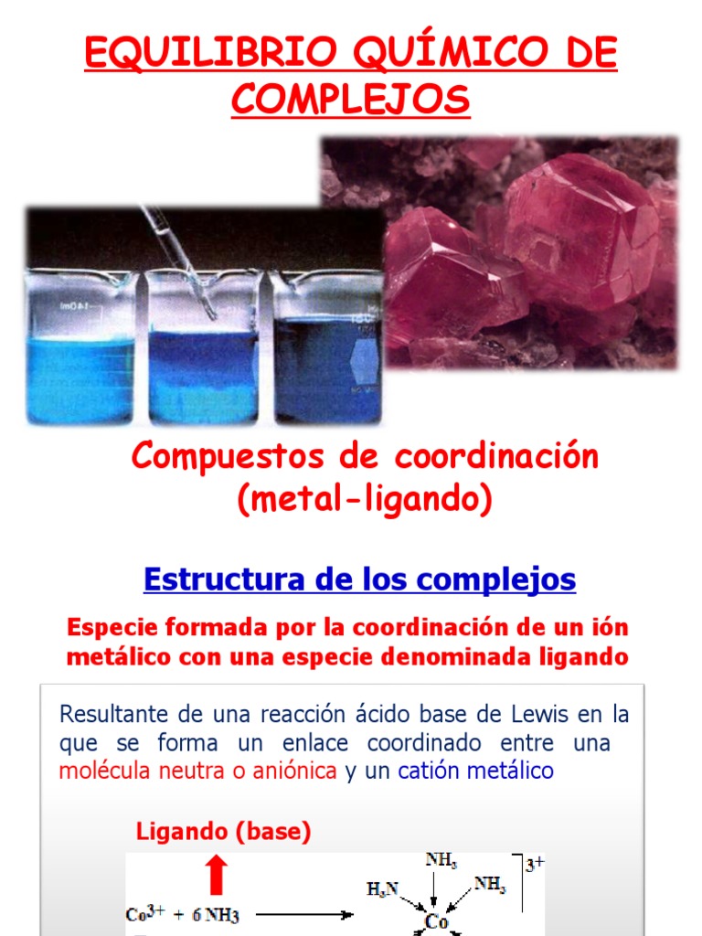 Clase COMPLEJOS Qui-223 | PDF | Complejo de Coordinación | Equilibrio químico