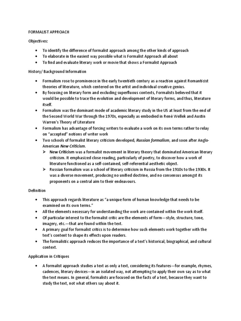 Formalist Approach | PDF | Cognition | Aesthetics