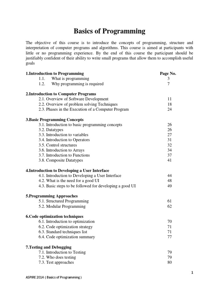 Basics of Programming | PDF | Software Testing | Computer Programming