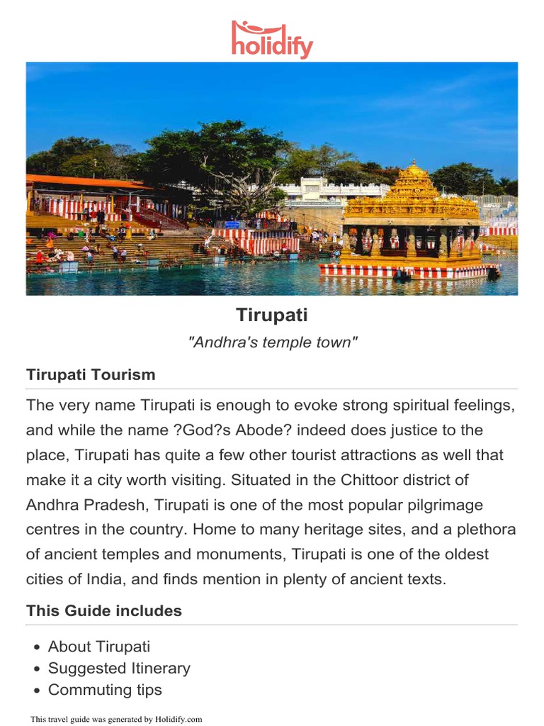 Tirupati Travel and Pilgrimage Guide | PDF | Religion And Belief