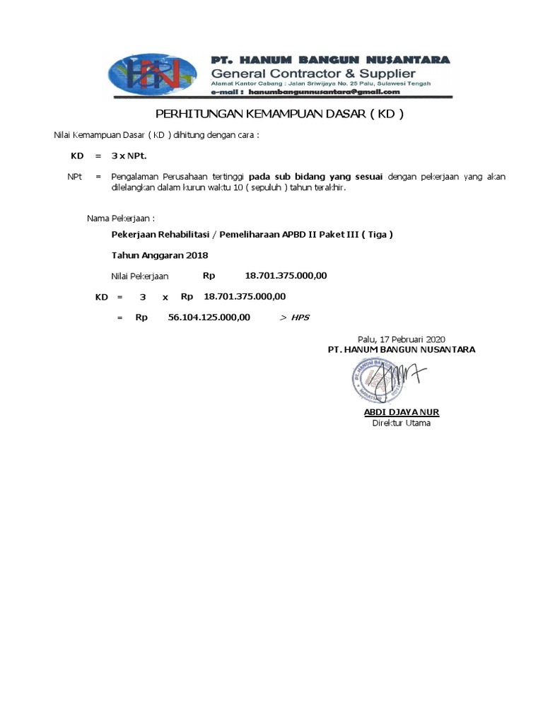 Perhitungan KD | PDF