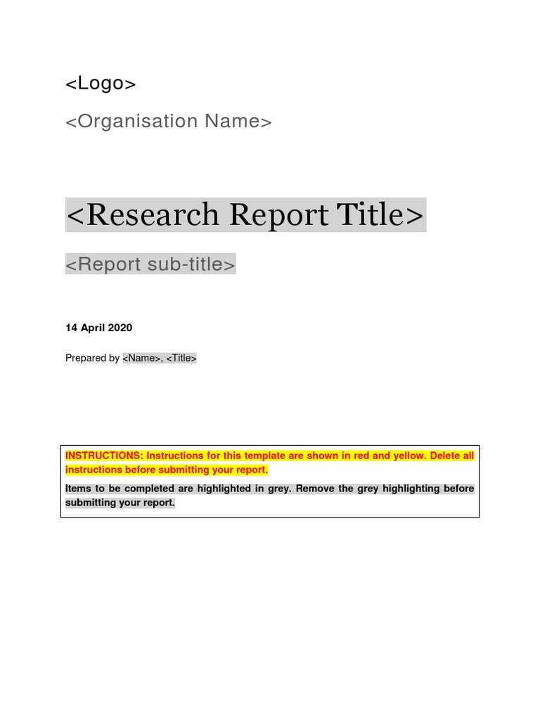 Research Report Template | PDF | Survey Methodology | Research Methods