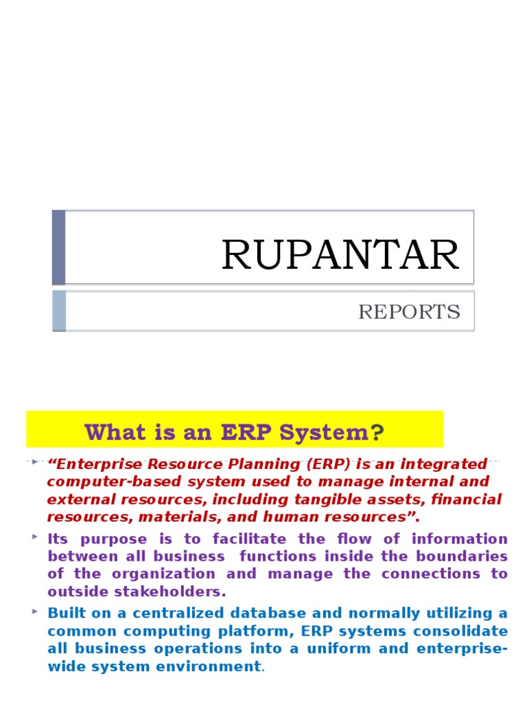 Understanding ERP and SAP Systems | PDF | Enterprise Resource Planning ...