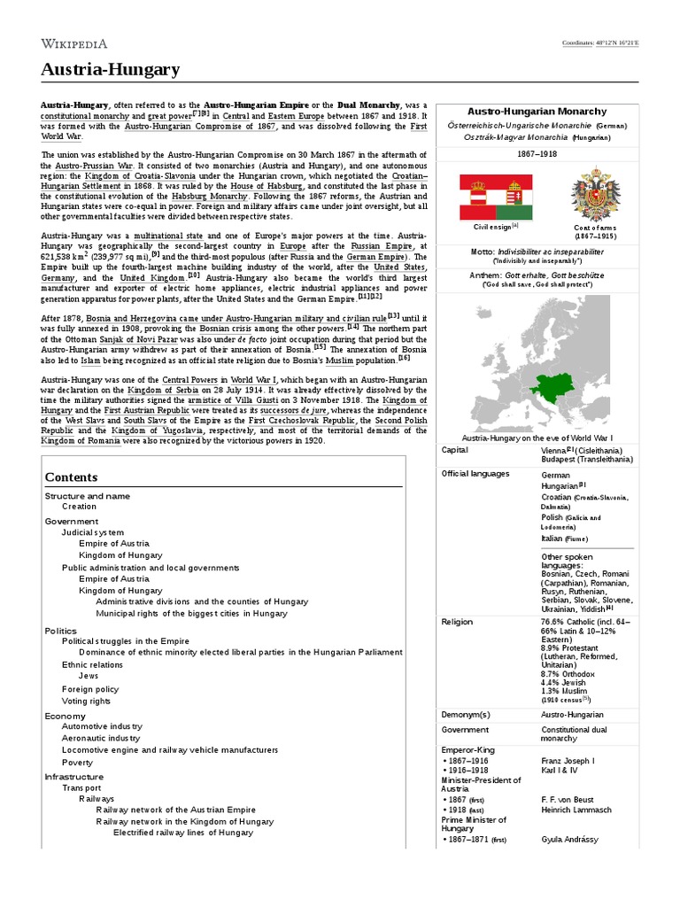 Austria-Hungary: Austria-Hungary, Often Referred To As The Austro ...